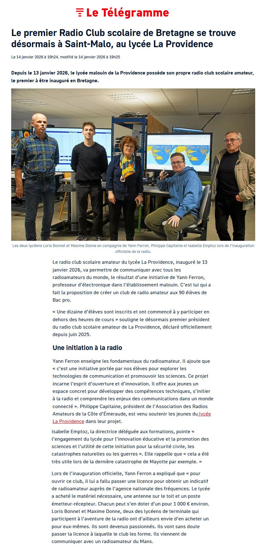Article RC La Providence – ARACE